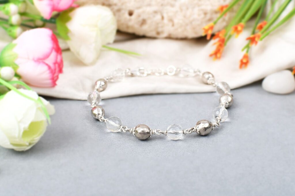 Parad and Sphatik bracelet in silver - Heal2 Quantum Results